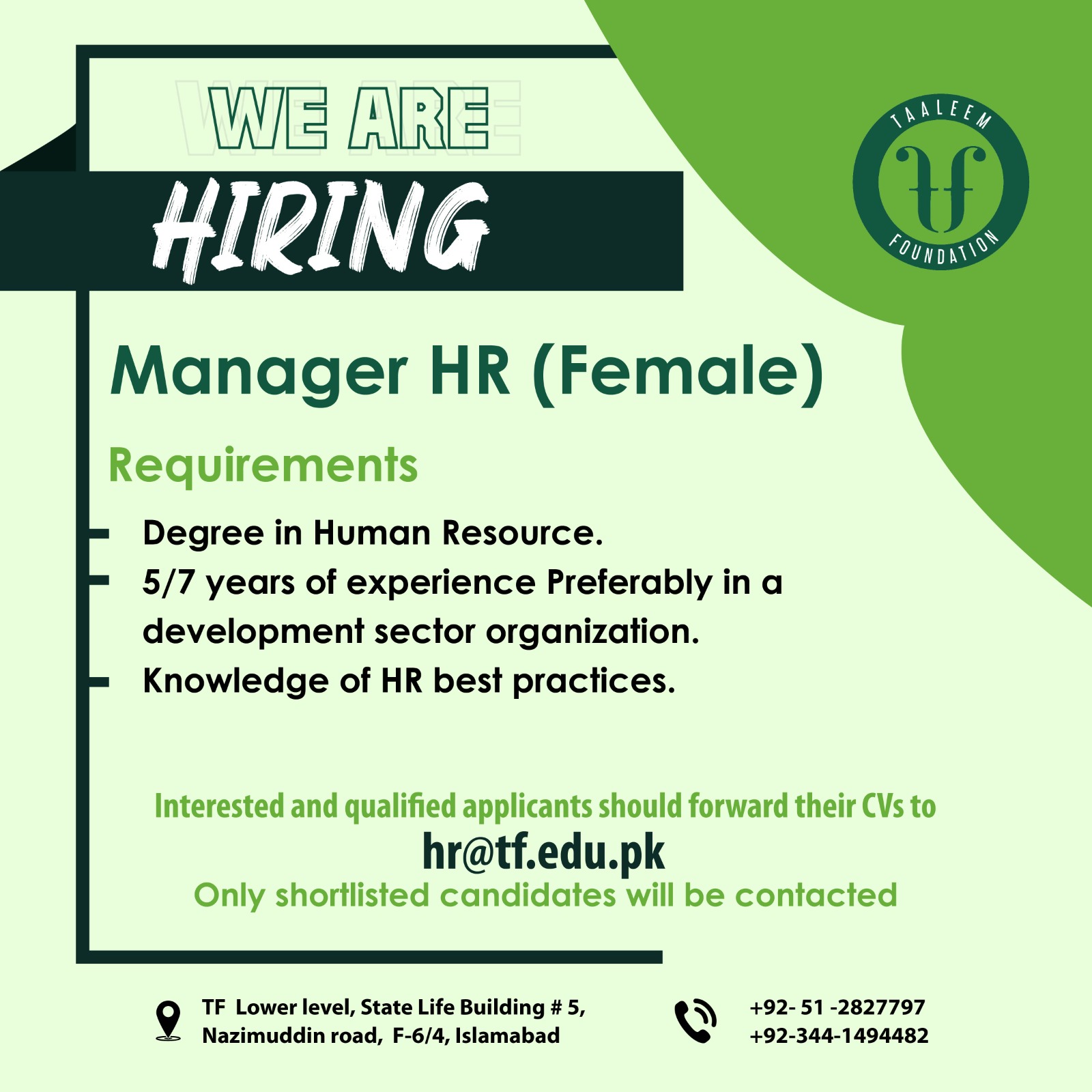 BrightSpyre | Manager HR - Female